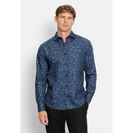 OLYMP Herren Langarmhemd "OLYMP Casual, regular fit, Kent"marine, Gr. M, 100% Baumwolle, Hemden