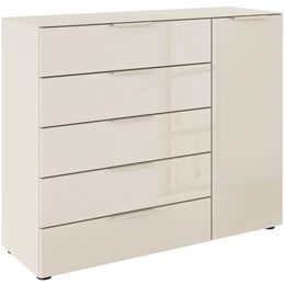 Schubkastenkommode Rauch, B:120cm H:99cm T:42cmbeige, glas beige (champagner), Holzwerkstoff, Sideboards, "Kommode T&uuml;rkommode Sideboard Kombikommode
