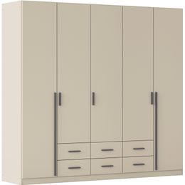 Dreht&uuml;renschrank Rauch, B:226cm H:210cm T:54cmbeige (champagner), griffstangen graumetallic, Holzwerkstoff, Schr&auml;nke, "Kleiderschrank Garderobe GAMMA