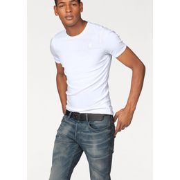 G-Star Raw G-STAR Herren T-Shirt, wei&szlig;, Basic, Gr. M, unifarben, Single Jersey, Obermaterial: 100% Baumwolle, Shirts