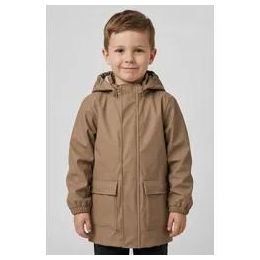 Regenjacke Wheat "Ollo", Jungen, Gr. 140, braun (hazel), Web, Obermaterial: 100% Polyester, unifarben, regular fit ca. Mitte Oberschenkel, elastischer Bund mit Gummizug, Jacken Regenjacke, mit abnehmbarer Kapuze