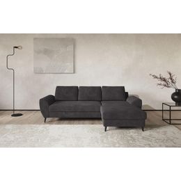 Ecksofa COTTA, B:255cm H:83cm T:154cmschwarz, 96% POLYESTER (PES) 4% POLYAMID(PA), Wohnzimmer, Sofas, "Terra L-Form, Breite 255 cm", wahlweise mit