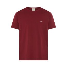 Gant Herren T-Shirt "SLIM SHIELD SS T-SHIRT", rot, Gr. XXXL, Jersey, Obermaterial: 100% Baumwolle, Shirts, mit Logostickerei auf der Brust