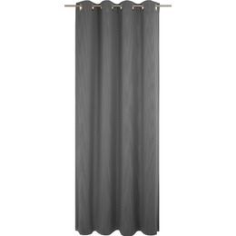 Vorhang Adam, B:145cm H:175cm, schwarz, Baumwolle (Bio-Baumwolle), Wohnzimmer, Gardinen, "Uni Collection light", aus 100% Bio-Baumwolle, Vorhang nach