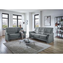 3-Sitzer DIE PLANBAR, B:198cm H:96cm T:93cmsteel, 100% Polyester, Sofas, "PP-PF23182", Federkernpolsterung, wahlweise mit motorischer Vorziehbank