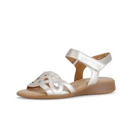 Riemchensandale Gabor "Riemchensandale", Damen, Gr. 38,5, silber, Schuhe Riemchensandale