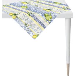 Tischdecke Apelt, B:88cm L:88cmblau, gelb, natur, Obermaterial: 75% Baumwolle, 25% Polyester, Tischdecken, "7005", Paisley-Motive und Kachelmotive
