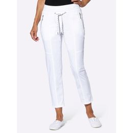 Casual Looks Damen 7/8-Hose, wei&szlig;, Gr. 52, unifarben, 98% Baumwolle, 2% Elasthan, Hosen