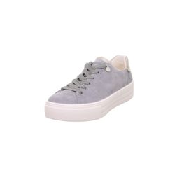 Legero Damen Plateausneaker "LIMA 2.0", Gr. 42graublau, silberfarben, Glattleder, Veloursleder, unifarben mit Farbeinsatz, Schuhe, Schn&uuml;rschuh,