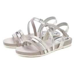 Lascana Damen Sandale "Sommerschuh", Gr. 42, silber, Obermaterial: 100% Lederimitat. Decksohle: 100% Textilmaterial. Futter: 100% Lederimitat.