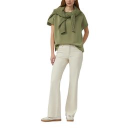 s.Oliver Damen Sweaterkhaki, Gr. 38, unifarben, Web, Obermaterial: 47% Modal, 41% Polyester, 12% Elasthan, Sweatshirts, Halbarm mit Rundhals