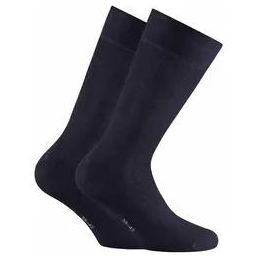 Kurzsocken Rohner SOCKS "Socken Bamboo 2er pack 2er Pack", Herren, Gr. 43-46, blau (marine), Obermaterial: 80% Viskose CV. 18% Polyamid PA. 2% Elasthan EL., Socken
