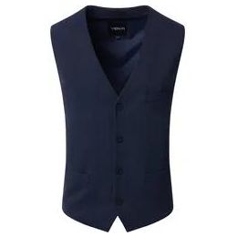 Anzugweste Venti "Venti Anzugweste uni", Damen, Gr. 54, blau (108 blau), 69% Polyester, 29% Viskose, 2% Elasthan, Westen Anzugweste