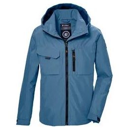 Funktionsjacke Killtec "KOS 140 BYS JCKT", Jungen, Gr. 140, blau (denim), Obermaterial: 100% Polyester;Futter: 100% Polyester, Jacken Funktionsjacke, Wasserdichte Kids-Jacke mit verstellbarer Kapuze und Saum