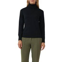 Damen Strickpullover, schwarz, Gr. 48, s.Oliver BLACK LABEL, unifarben, Strick, Obermaterial: 71% Viskose, 29% Polyester, Pullover, mit Rollkragen