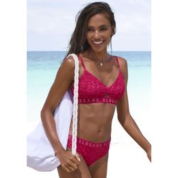 ELBSAND Damen Bustier-Bikini, rot, Gr. 34, Recycling-Polyamid, Bikini-Sets, mit Markenschriftzug