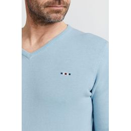 FQ1924 Herren Strickfleece-Pullover "Strickpullover FQFynjard", blau, Gr. XL, Obermaterial: 100% Baumwolle CO., Pullover