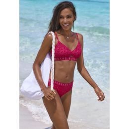 ELBSAND Damen Bustier-Bikini, rot, Gr. 34, Recycling-Polyamid, Bikini-Sets, mit Markenschriftzug