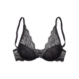 Lascana Damen Triangel-BH "BH mit B&uuml;gel. Spitzen-BH", Gr. 80, schwarz, Spitze, Obermaterial: 88% Polyamid, 12% Elasthan, BHs, im High-Apex-Design,