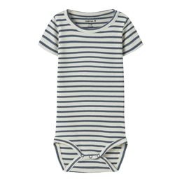 name it Jungen Kurzarmbody "NBNBANI SS BODY NOOS", Gr. 62vintage indigo, Jersey, Obermaterial: 57% Baumwolle, 38% Modal, 5% Elasthan, gestreift,
