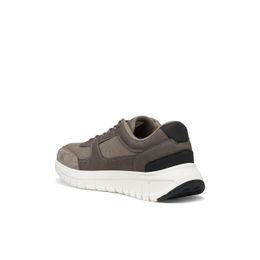 Geox Herren Sneaker "U FLEXTRIDE R", Gr. 46, braun, Lederimitat, Textil, Veloursleder, Schuhe, Halbschuh, Freizeitschuh, Schn&uuml;rschuh mit Logo-Emblem