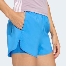 Shorts adidas Performance "WE MIN 2IN1 SH", Damen, Gr. L, N-Gr, ray blau, normal, gr., Obermaterial: 100% Polyester, Hosen Shorts