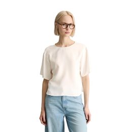 Marc O'Polo Damen Kurzarmbluse "aus TENCEL Lyocell"silky wei&szlig;, Gr. L, MARC O'POLO DENIM, unifarben, Obermaterial: 100% Lyocell, Blusen