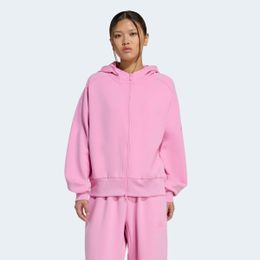 Damen Kapuzensweatshirt "SOFT LUX, REISSVERSCHLUSS", pink, Gr. S, adidas Sportswear, Obermaterial: 51% Polyester, 25% Modal, 15% Baumwolle, 9%