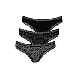 Lascana Damen String, Gr. 36, schwarz, Jersey, Obermaterial: 95% Baumwolle, 5% Elasthan. Spitze: 90% Polyamid, 10% Elasthan, bedruckt, unifarben,