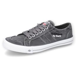 Herren Slip-On Sneaker, Dockers by Gerli, Gr. 45, grau, Textil, washed, Schuhe, Freizeitschuh, Retro Sneaker, Fake Schn&uuml;rung, in cooler Jeansoptik