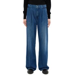 Mustang Damen Weite Jeans "Damen Style Luise Wide", blau, Gr. 25, unifarben, Denim/Jeans, 100% Baumwolle, Jeans