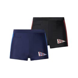 Jan Vanderstorm Badeshorts "2er Pack Badehosen WAINO"dunkelblau schwarz, Gr. L, Obermaterial: 80% Polyamid ECONYL PA ECONYL. 20% Elasthan EL.,