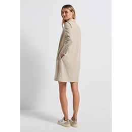 Street One Damen Blusenkleid, beige, Gr. 44, unifarben, Cord, 100% Baumwolle, Kleider, aus 100% Baumwolle