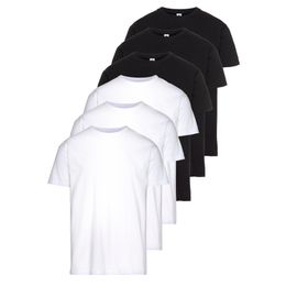 Herren T-Shirt "sechs St&uuml;ck in unterschiedlicher Farbkomination", schwarz-wei&szlig;, Basic, Gr. M, Fruit of the Loom, unifarben, Single Jersey,