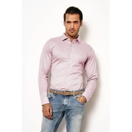 DESOTO Herren Langarmhemd "Jerseyhemd Casual Kent", rosa, Gr. XL, unifarben, Jersey, Obermaterial: 100% Baumwolle, Hemden