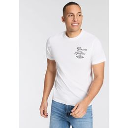 Replay Herren T-Shirt, wei&szlig;, Gr. XXXL, bedruckt, unifarben, Jersey, Obermaterial: 100% Baumwolle, Shirts, mit Print, Rundhalsausschnitt