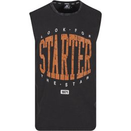 Tanktop STARTER Black Label "Starter Black Label Starter Sleeveless Washed Tee", Herren, Gr. XL, schwarz (acid schwarz washed), 100% Baumwolle, normal, Tops Tanktop