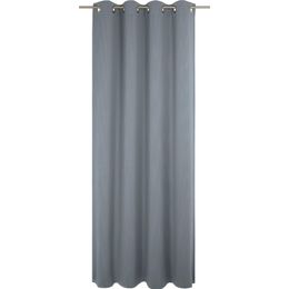 Vorhang Adam, B:145cm H:145cm, blau, Baumwolle (Bio-Baumwolle), Wohnzimmer, Gardinen, "Uni Collection light", aus 100% Bio-Baumwolle, Vorhang nach