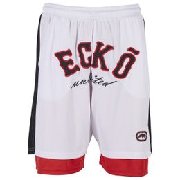 Shorts Ecko Unltd. "Ecko Unltd. Herren Ecko Unltd. Shorts BBALL", Herren, Gr. 3XL, US-Gr&ouml;&szlig;en, wei&szlig;, rot, 100% Polyester, loose fit, Hosen Shorts