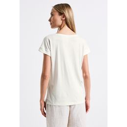 Street One Damen T-Shirt, wei&szlig;, Gr. 36, bedruckt, Web, 50% Baumwolle, 50% Modal, Shirts, mit Rundhalsausschnitt