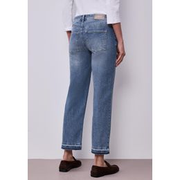 Street One Damen Straight-Jeans "Style Amalia"mid blau washed, Gr. 33, unifarben, Denim/Jeans, Obermaterial: 98% Baumwolle, 2% Elasthan, Jeans, mit