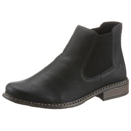 Rieker Damen Chelseaboots, Gr. 38, schwarz, Lederimitat, Schuhe, Stiefelette, Boots, Blockabsatz, in klassischer Optik