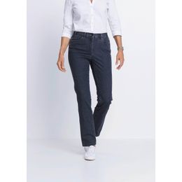 GOLDNER Damen Stretch-Jeans "Kurzgr&ouml;&szlig;e Denimhose mit Stretchkomfort", blau, Gr. 21, Obermaterial: 83% Baumwolle CO. 16% Polyester PES. 1% Elasthan