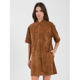 NORR Damen Jerseykleid "NORR Dress Kamilla"cognac, Gr. 38, Obermaterial: 100% Leder, Kleider