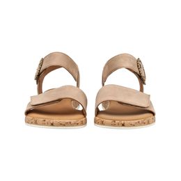 Gabor COMFORT Damen Riemchensandale "Gabor Comfort Sandalen Leder", Gr. 40,5, beige, Leder, Schuhe