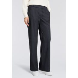 MAC Damen Bootcuthose "CHIARA", blau, Gr. 40, Flanell, Obermaterial: 70% Polyester, 25% Viskose, 5% Elasthan, Hosen, Bootcut-Form in figurbetonter