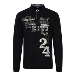 FQ1924 Herren Langarm-Poloshirt "Langarm-Poloshirt FQRagnvald", schwarz, Gr. M, Obermaterial: 100% Baumwolle CO., Shirts