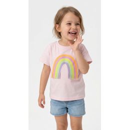 Blue Seven M&auml;dchen T-Shirt, bunt, Gr. 134, bedruckt, unifarben, Single Jersey, Obermaterial: 100% Baumwolle, Shirts