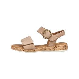 Gabor COMFORT Damen Riemchensandale "Gabor Comfort Sandalen Leder", Gr. 40, beige, Leder, Schuhe