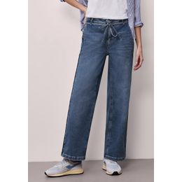 Street One Damen Comfort-fit-Jeans, blau, Gr. 32, unifarben, Jeans, 92% Baumwolle, 6% Elastomultiester, 2% Lyocell, Jeans, im Denim Look
